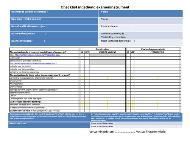 Vaststellen van examens: hoe organiseren wij dat? | PPTX