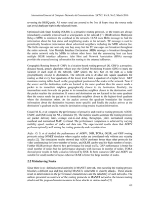 THE IMPACT OF NODE MISBEHAVIOR ON THE PERFORMANCE OF ROUTING PROTOCOLS IN MANET | PDF