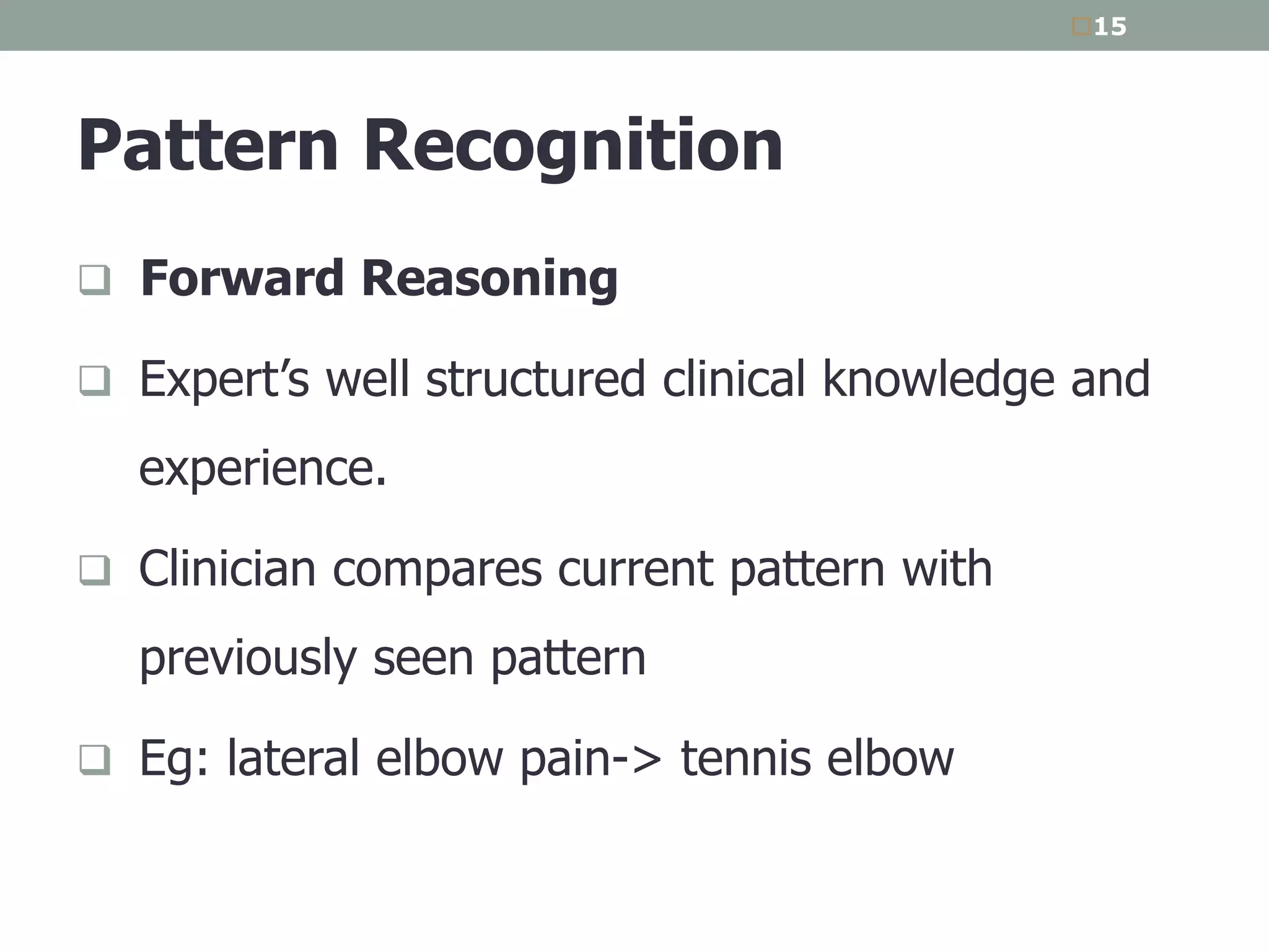 Clinical reasoning in physiotherapy | PPTX