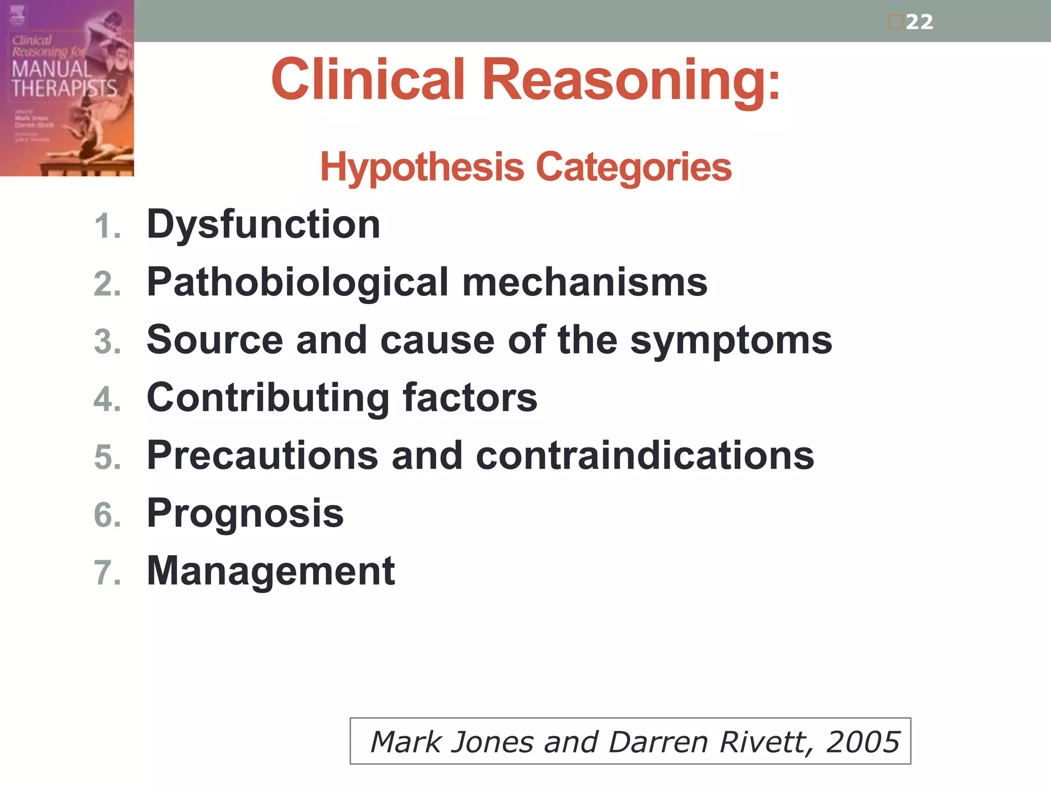 Clinical reasoning in physiotherapy | PPTX