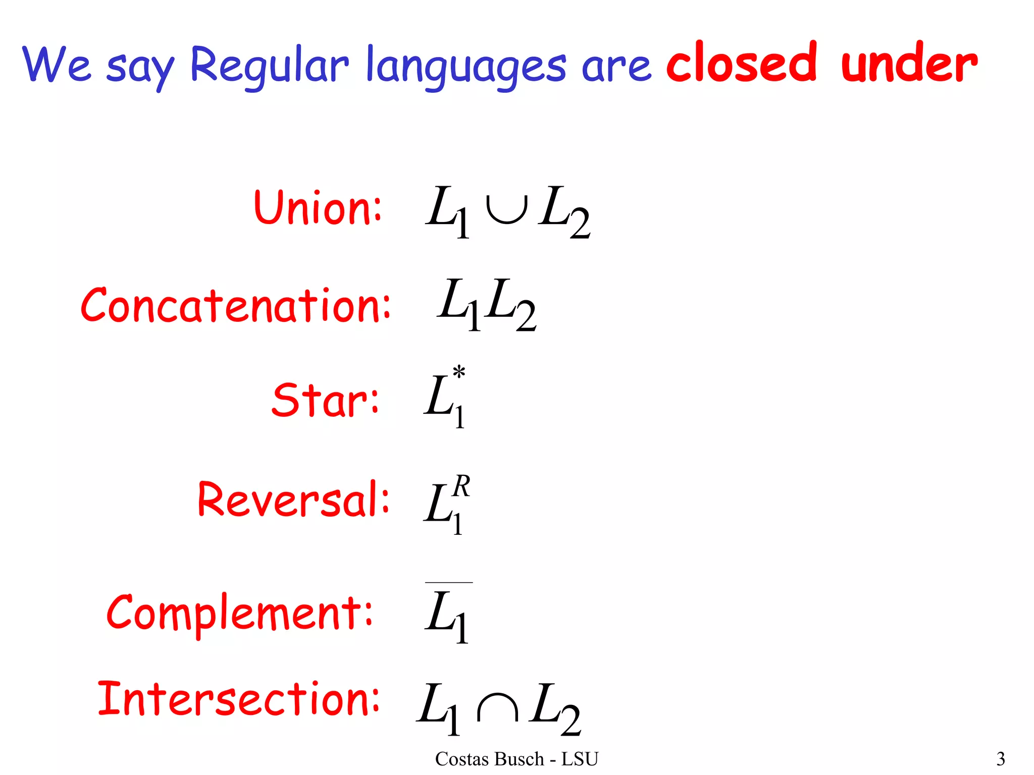 Properties of Regular Expressions | PPTX