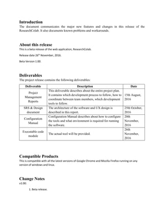 Software Project Management: Release Notes | PDF | Operating Systems ...