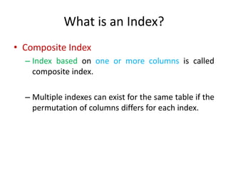 9. index and index organized table | PPT