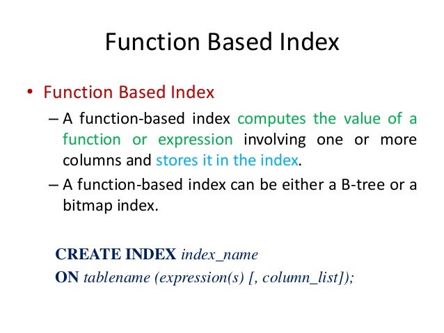 9. index and index organized table