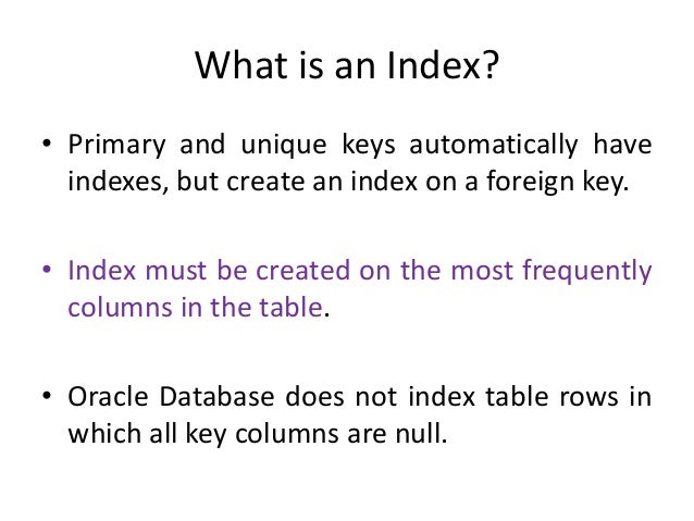 9. index and index organized table