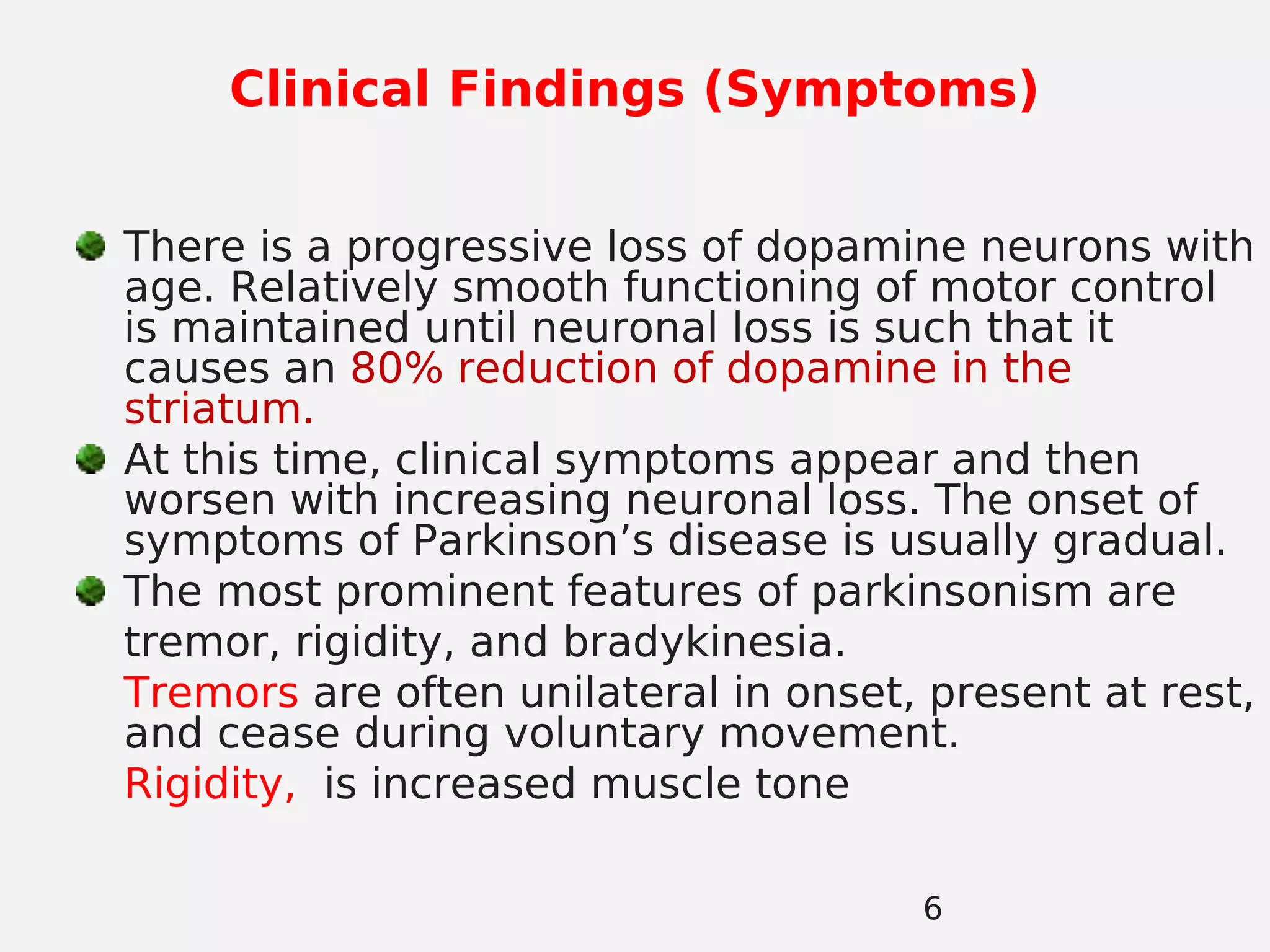 pathophysiology of parkinsons disease | PDF