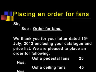 9. letter of order | PPT