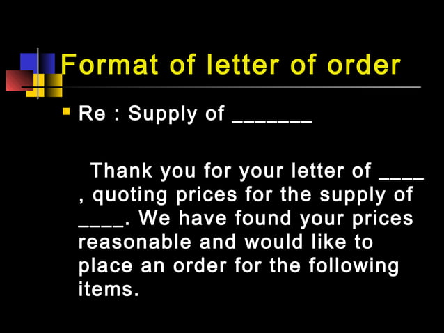9. letter of order | PPT