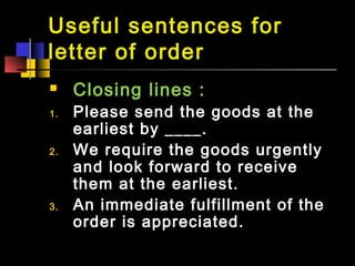 9. letter of order | PPT