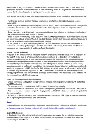 Cambodia national progress report on the implementation of the hyogo framework for action | PDF ...