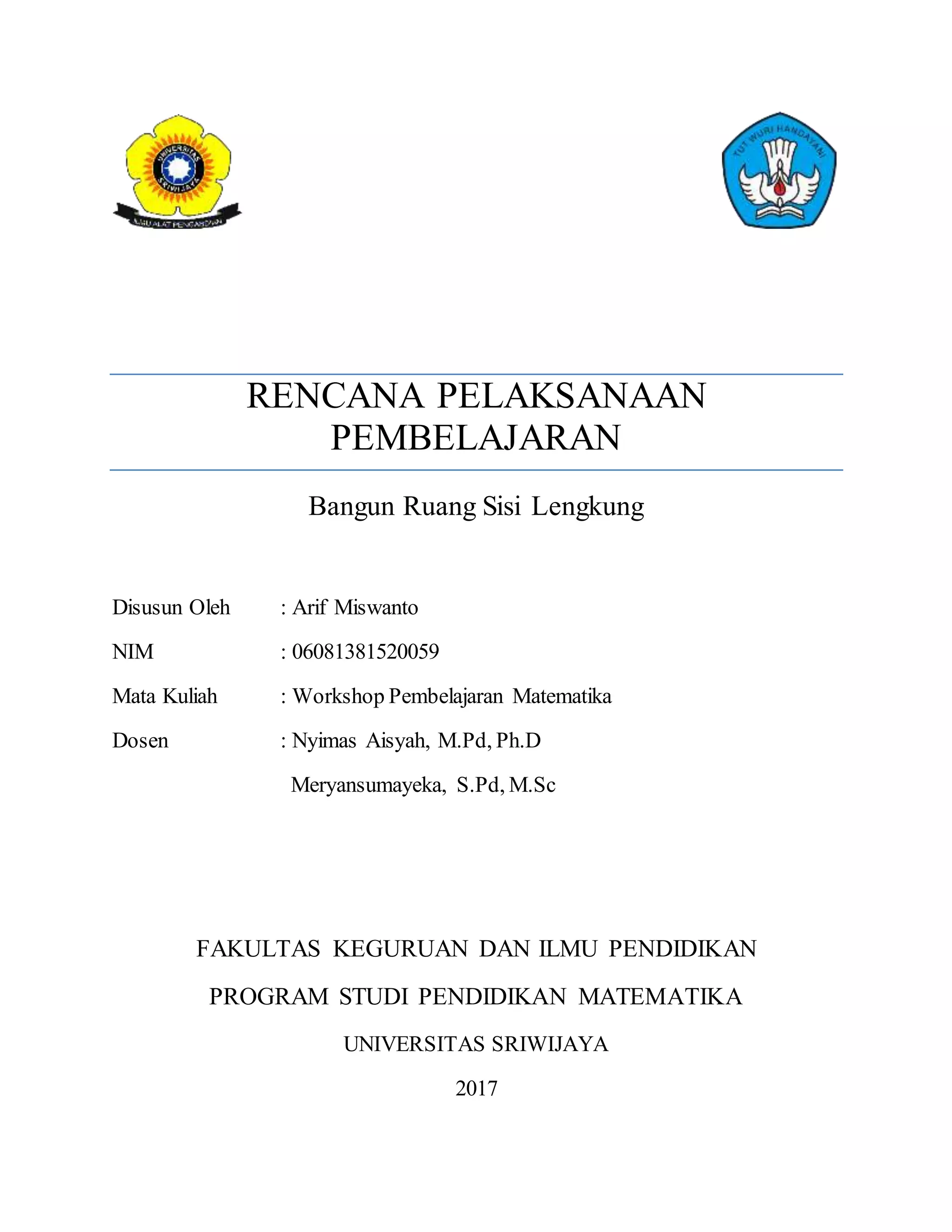 9.3.7 rpp bangun ruang sisi lengkung | DOCX