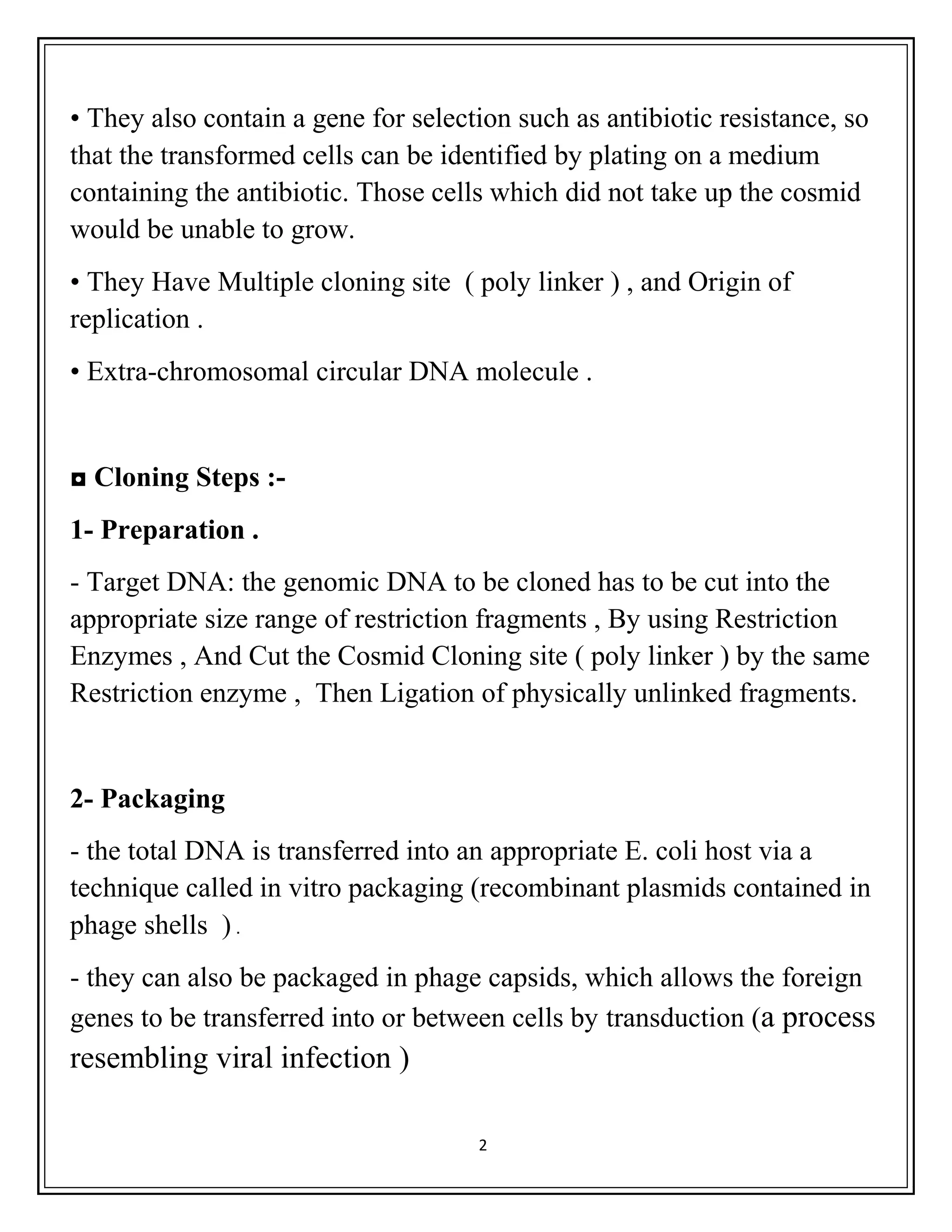 Cosmid Vector and Yeast artificial chromosome Vector and Plant Vectors ...