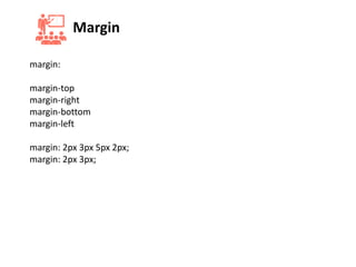 Web Design Course - Lecture 9 - Border, Padding and Margin, Display | PPTX