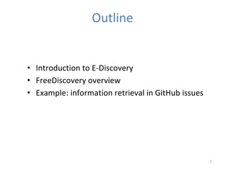 FreeDiscovery - information retrieval and e-Discovery in Python, Roman ...