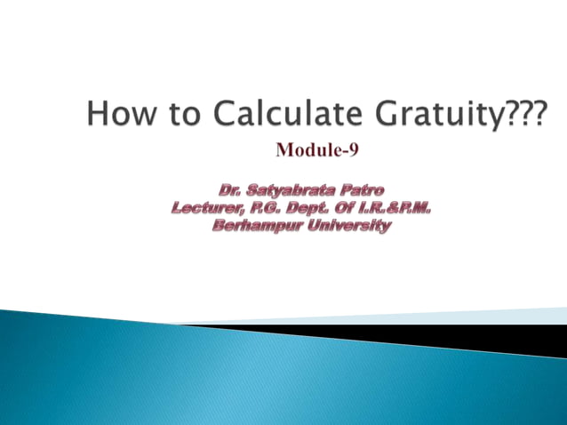 HOW TO CALCULATE GRATUITY??? | PPTX | Personal Finance