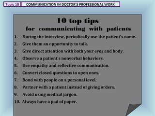 Communication in doctor’s professional work | PPT