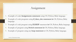 9. control statement | PPT