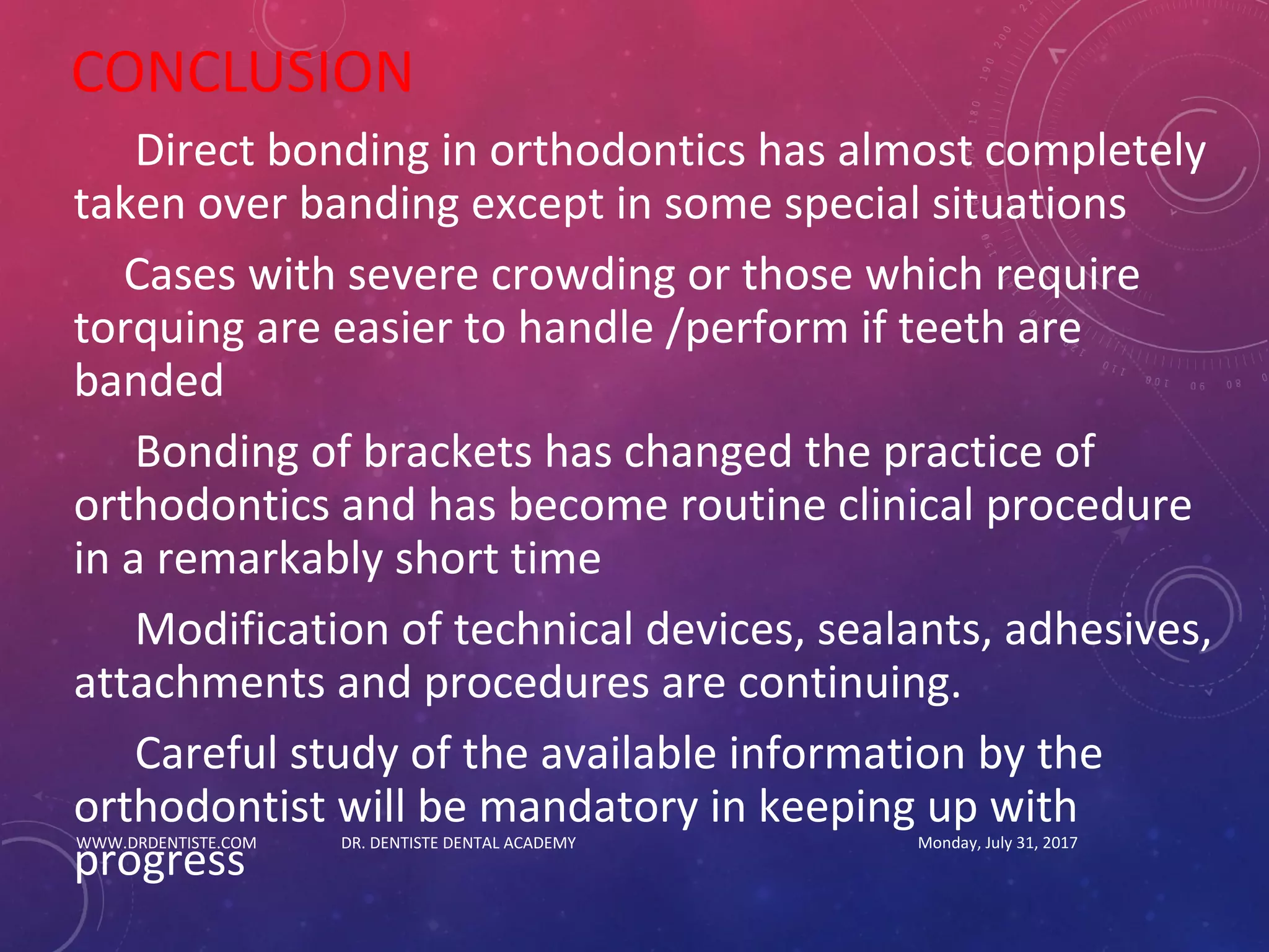 BANDING AND BONDING INN ORTHODONTICS | PPT