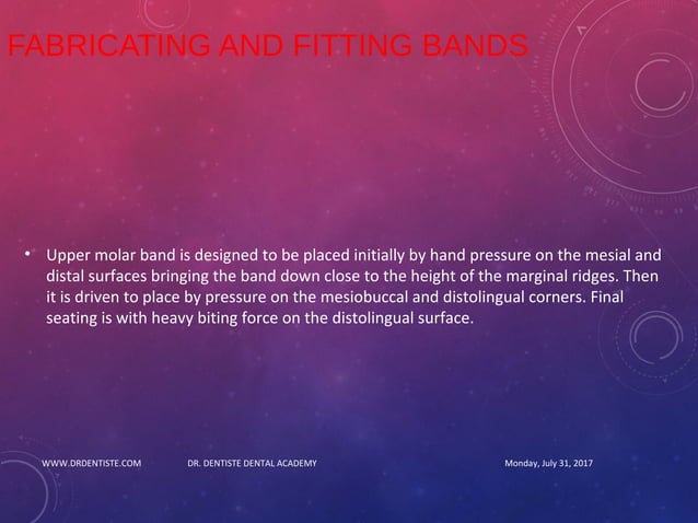 BANDING AND BONDING INN ORTHODONTICS | PPT | Oral care | Personal Care