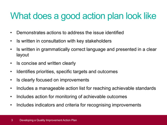 9. Developing a quality improvement action plan | PPT