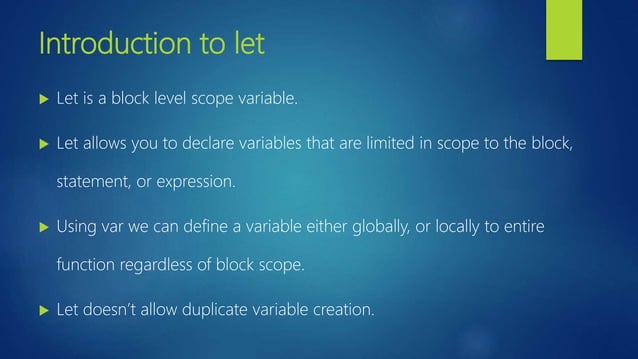 9 Es6 Let And Const Typescript Javascript Ppt
