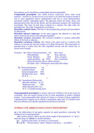 Structure of the Medical Prescription | DOC