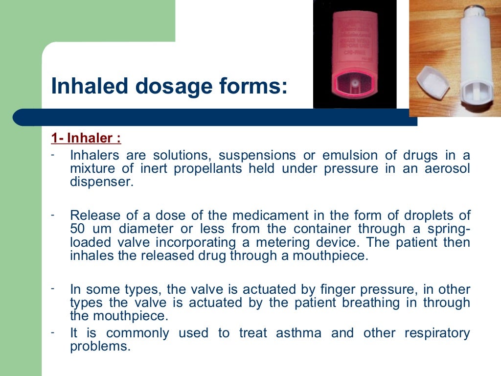 Types Of Dosage Forms Types Of Dosage Forms