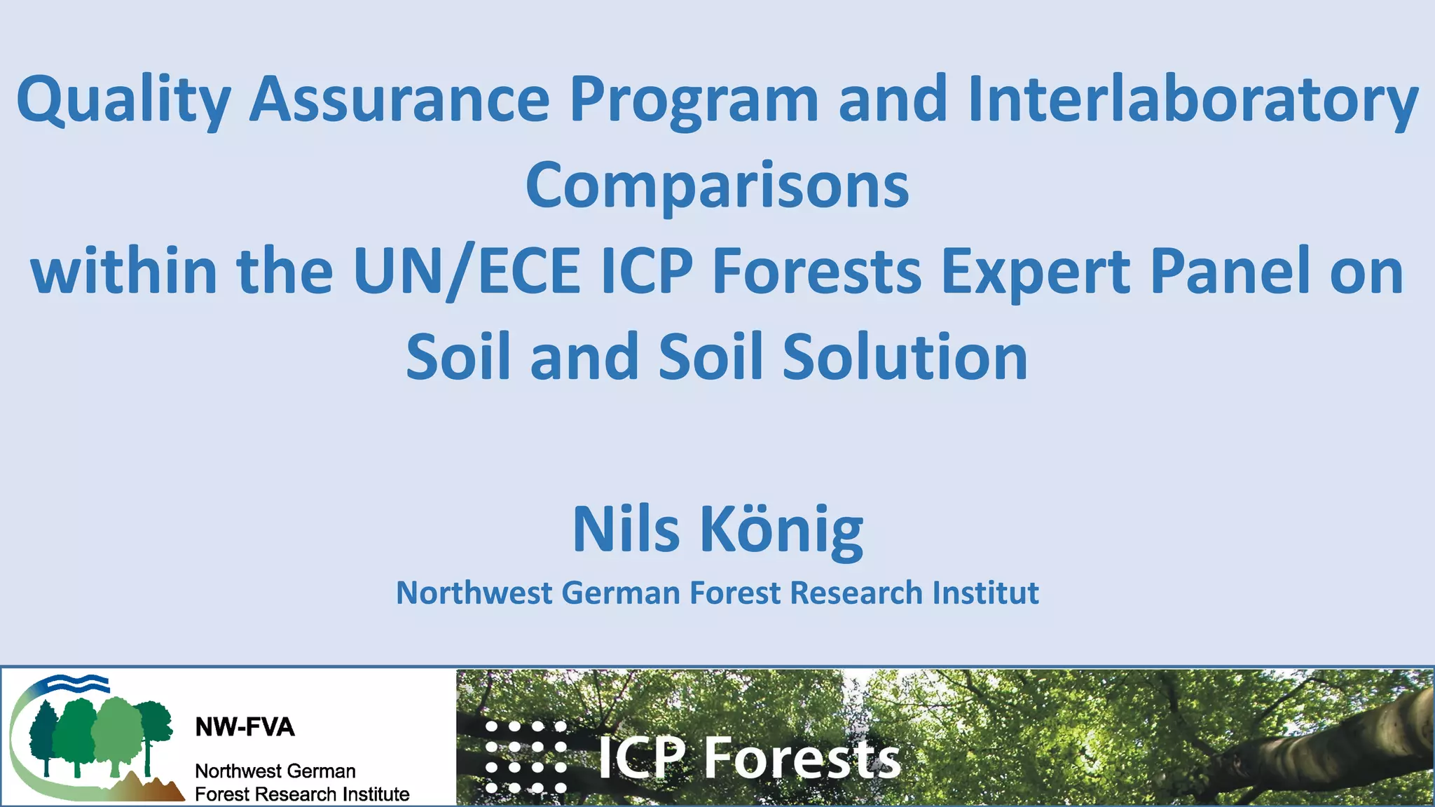 Quality Assurance program and interlaboratory comparisons within the UN ...