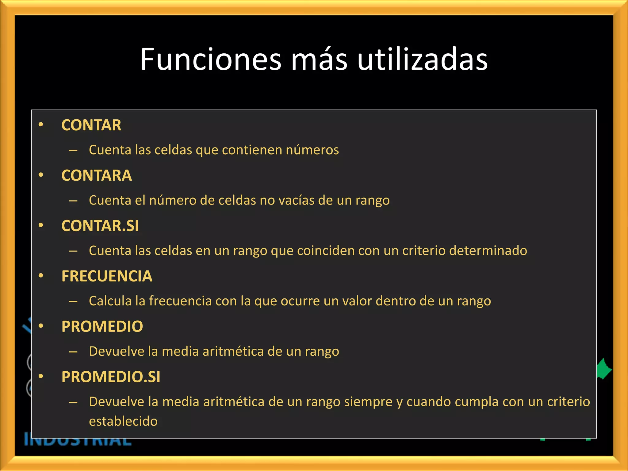 9. funciones estadisticas | PPSX | Technology & Computing
