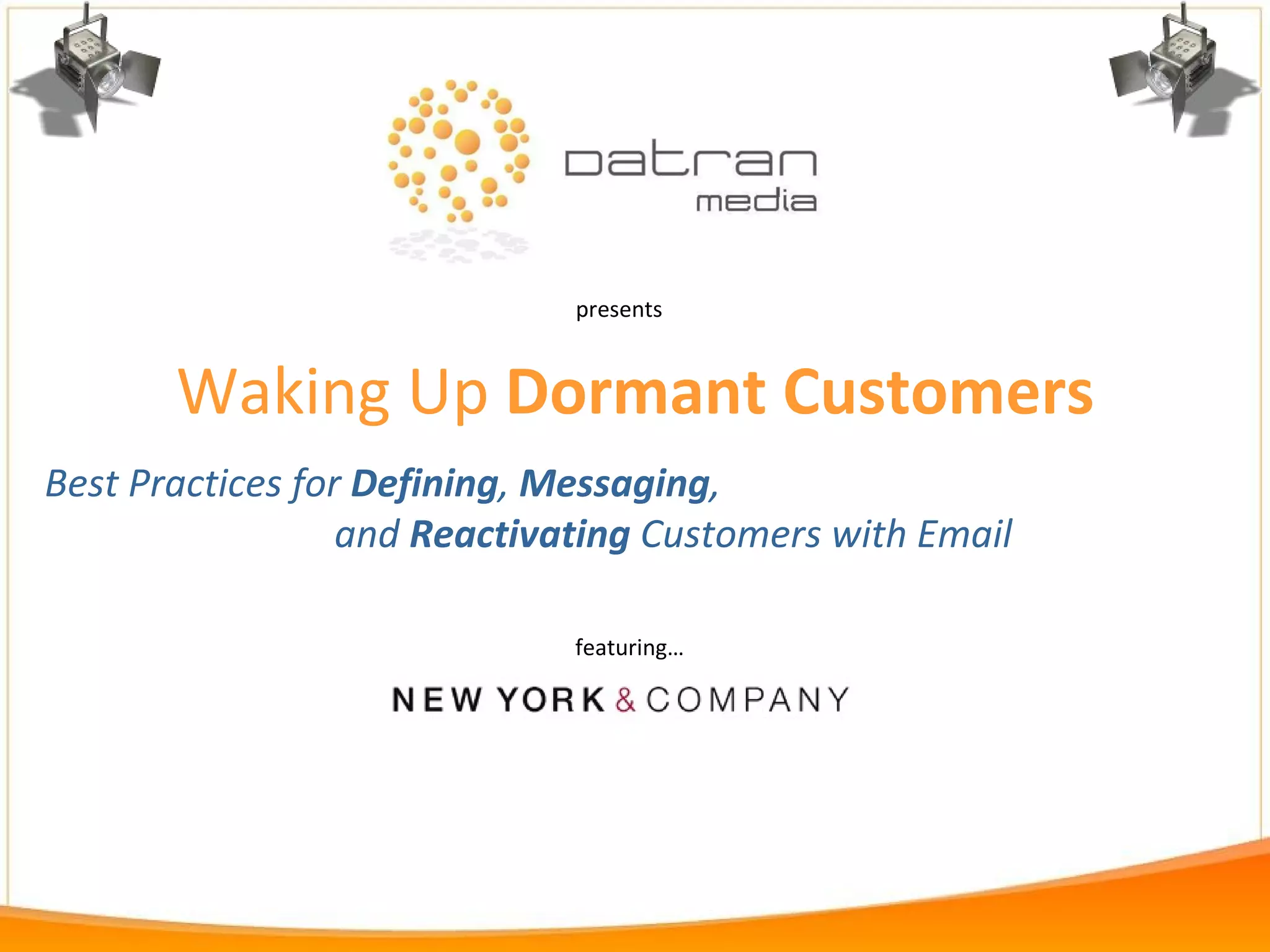 Waking Up Dormant Customers | PPT