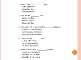 Order of Adjectives | PPT