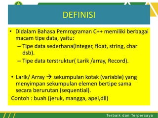 Pertemuan 9 Array | PPT