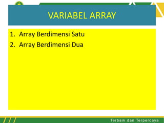 Pertemuan 9 Array | PPT