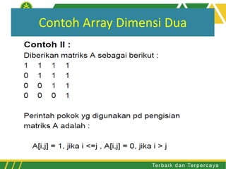 Pertemuan 9 Array | PPT