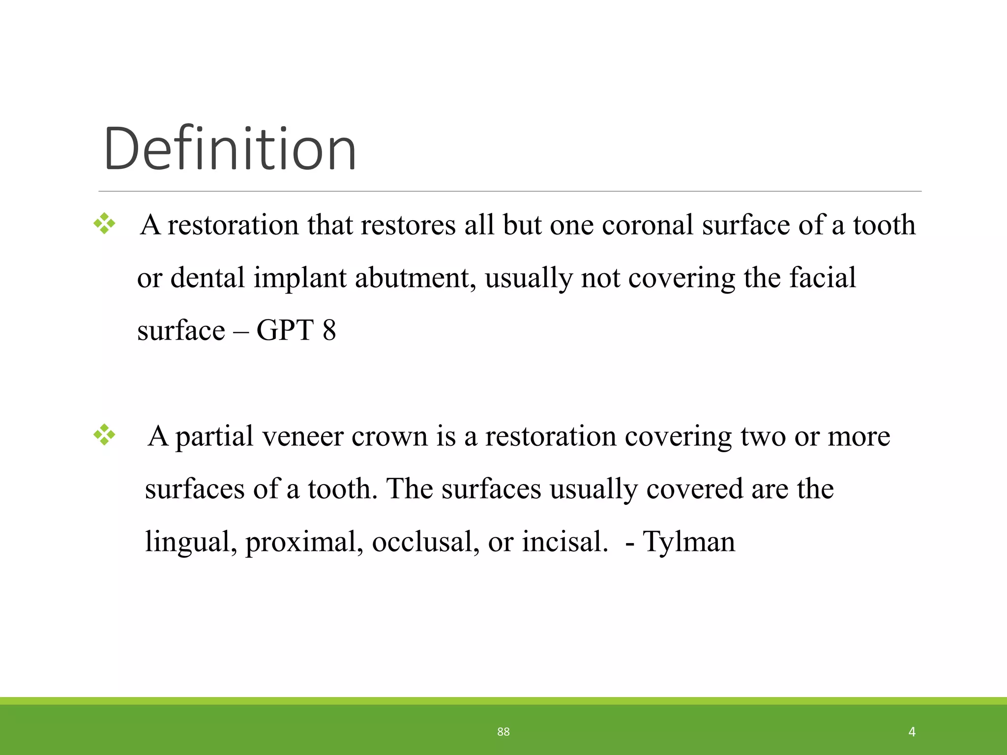 posterior partial veneer crowns - Kelly | PPTX