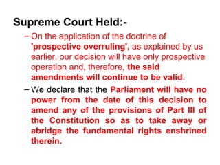 Can Fundamental Rights be amended under aticle 13(4) | PPT