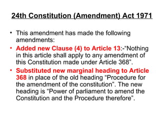 Can Fundamental Rights be amended under aticle 13(4) | PPT