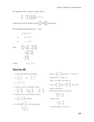 9.matrices and transformation Further Mathematics Zimbabwe Zimsec Cambridge | PDF