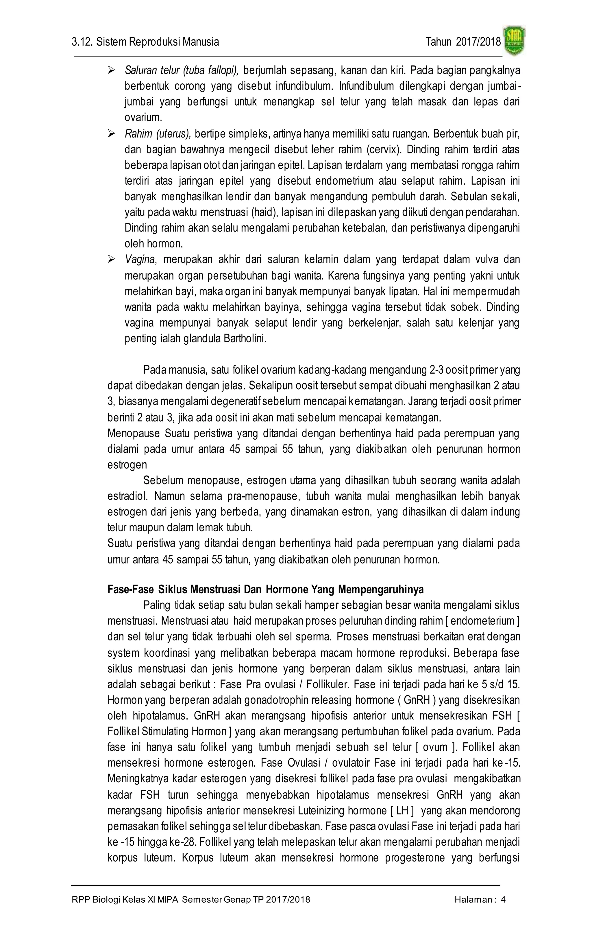 9.rpp sistem reproduksi manusia | DOCX