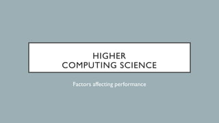 Factors affecting performance | PPTX