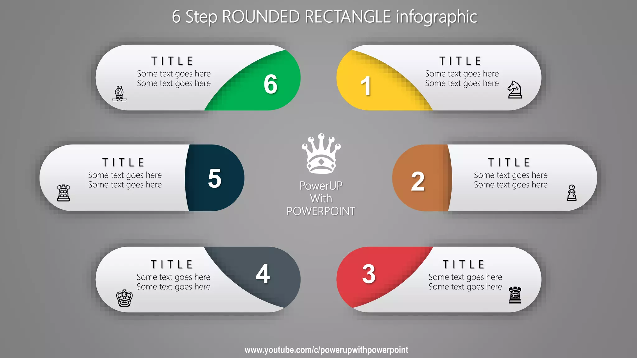 9.create 6 step rounded rectangular info graphic | PPT