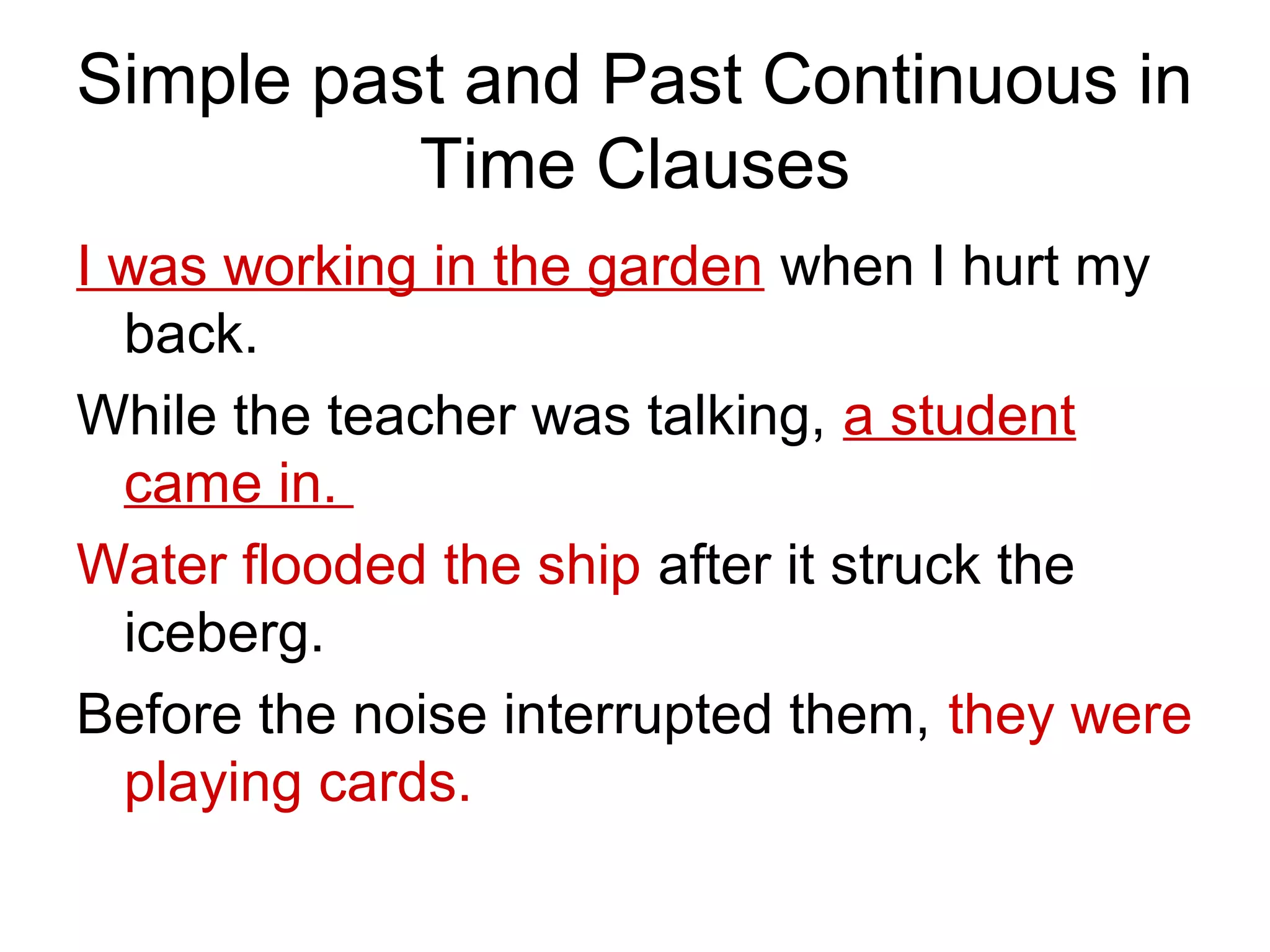 Simple Past and Past Continuous Tense | PPT