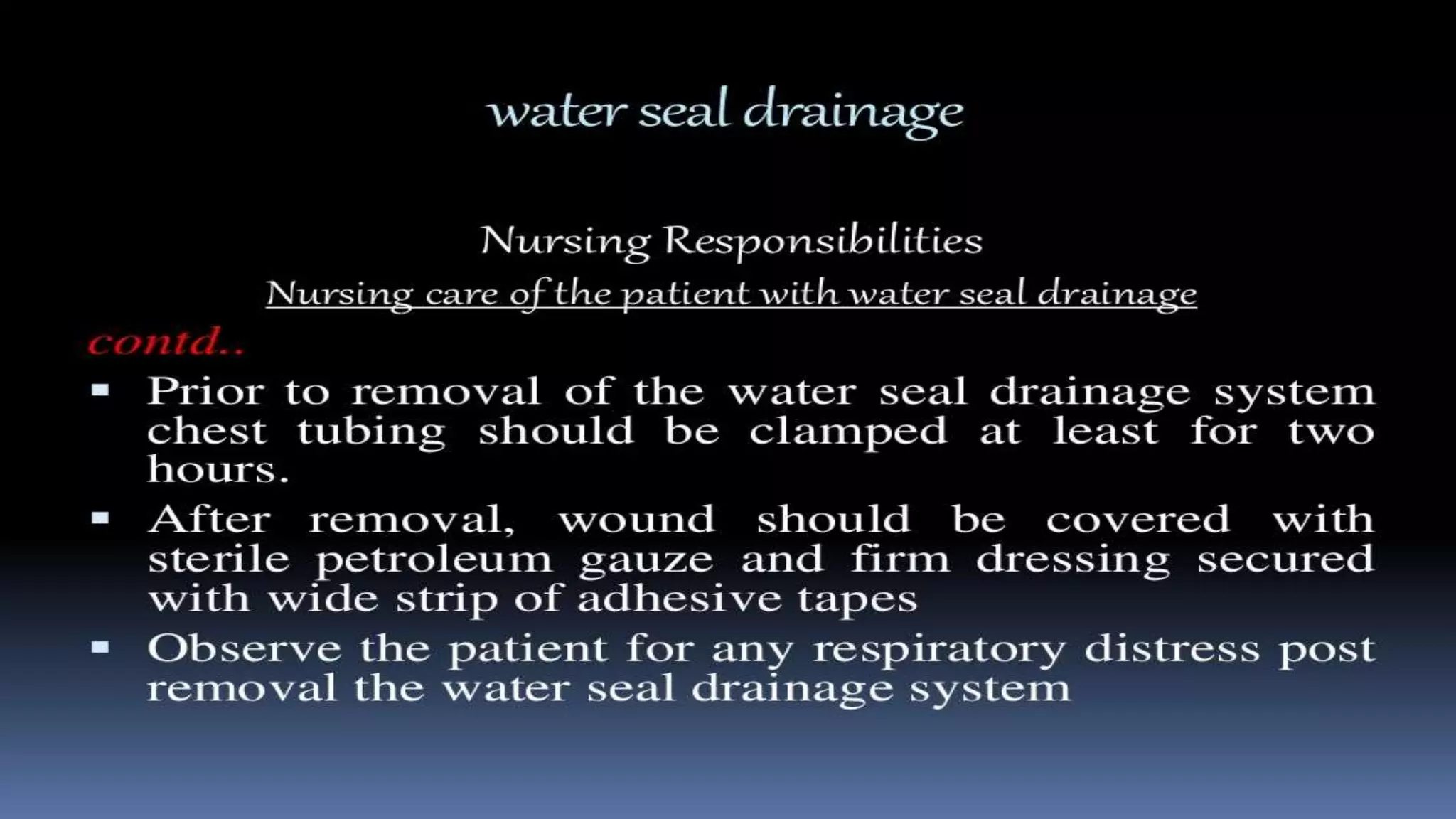 water seal drainage | PPTX