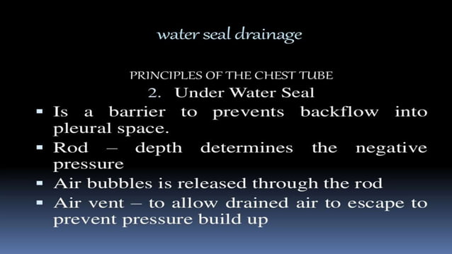 water seal drainage | PPT
