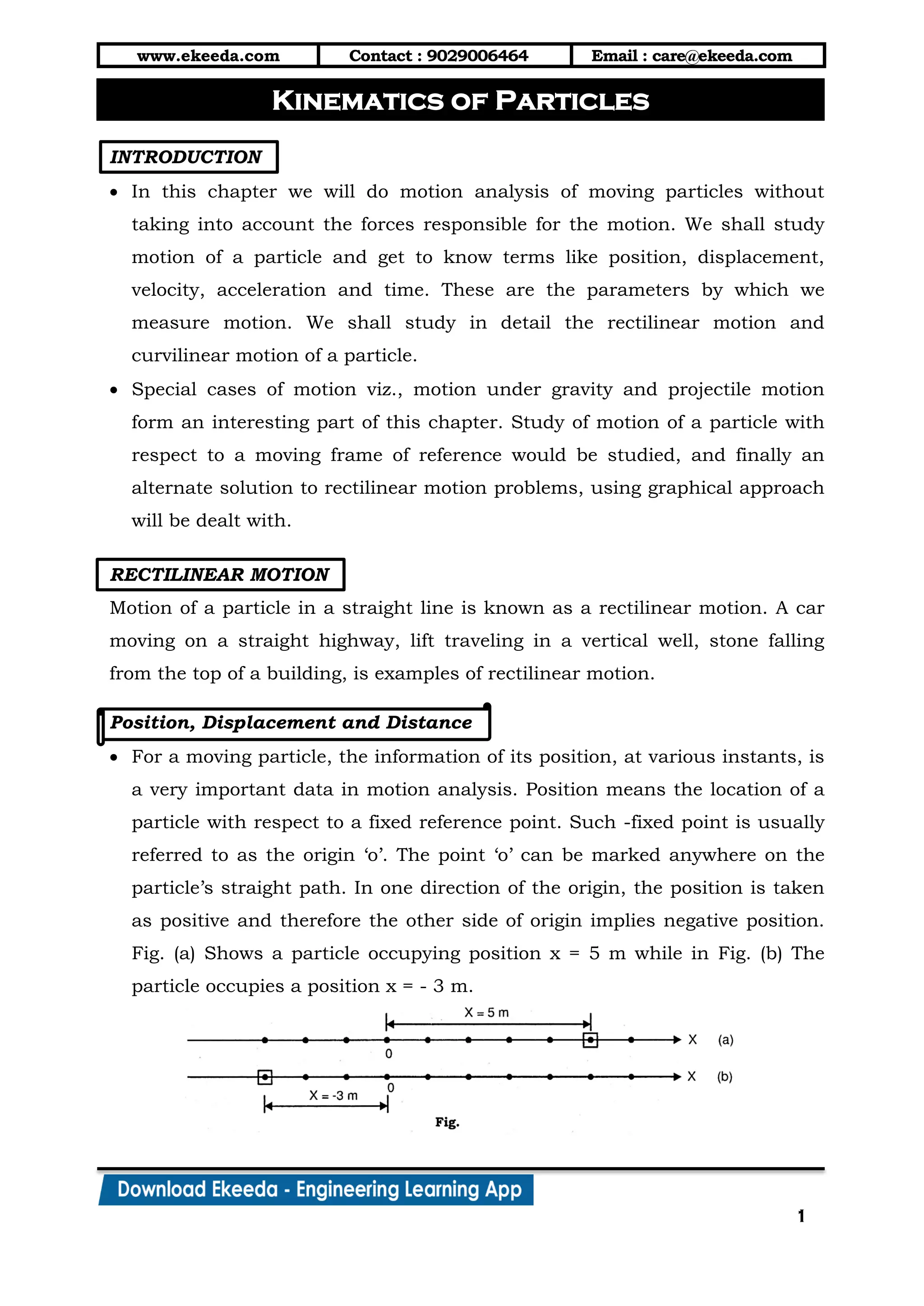 9. kinematics of particles | PDF