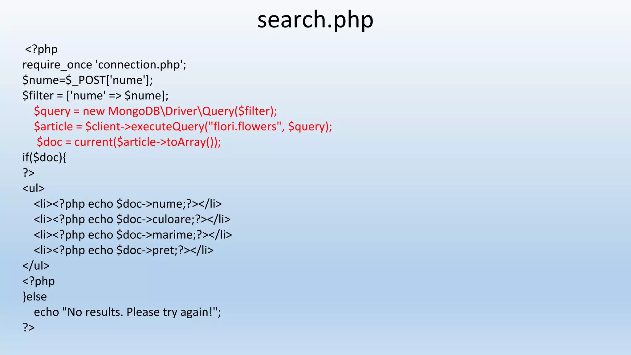 9 Php Mongodb Cautarea Unui Document Ppt