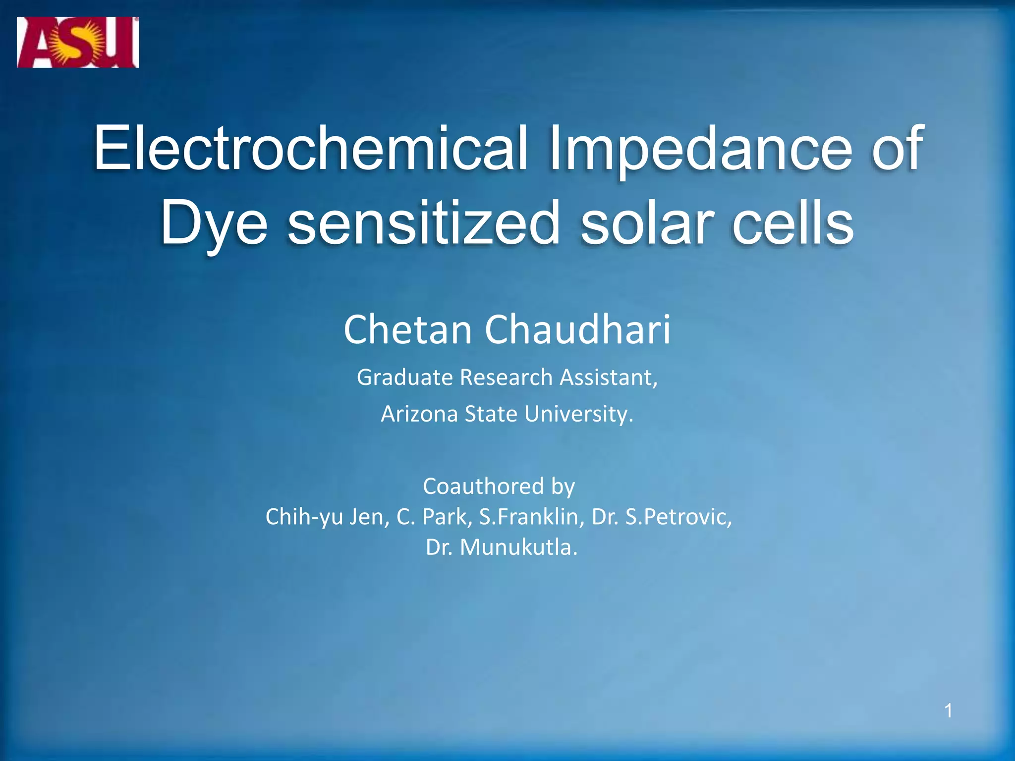 DSSC characterization using EIS | PPTX