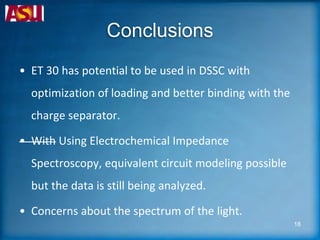DSSC characterization using EIS | PPTX