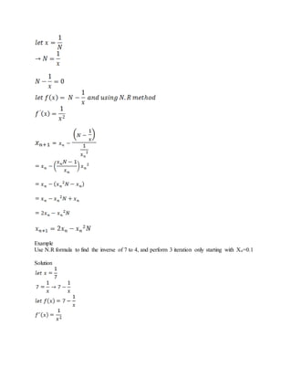 NUMERICAL METHOD | DOCX | Physics | Science