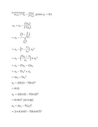 NUMERICAL METHOD | DOCX | Physics | Science